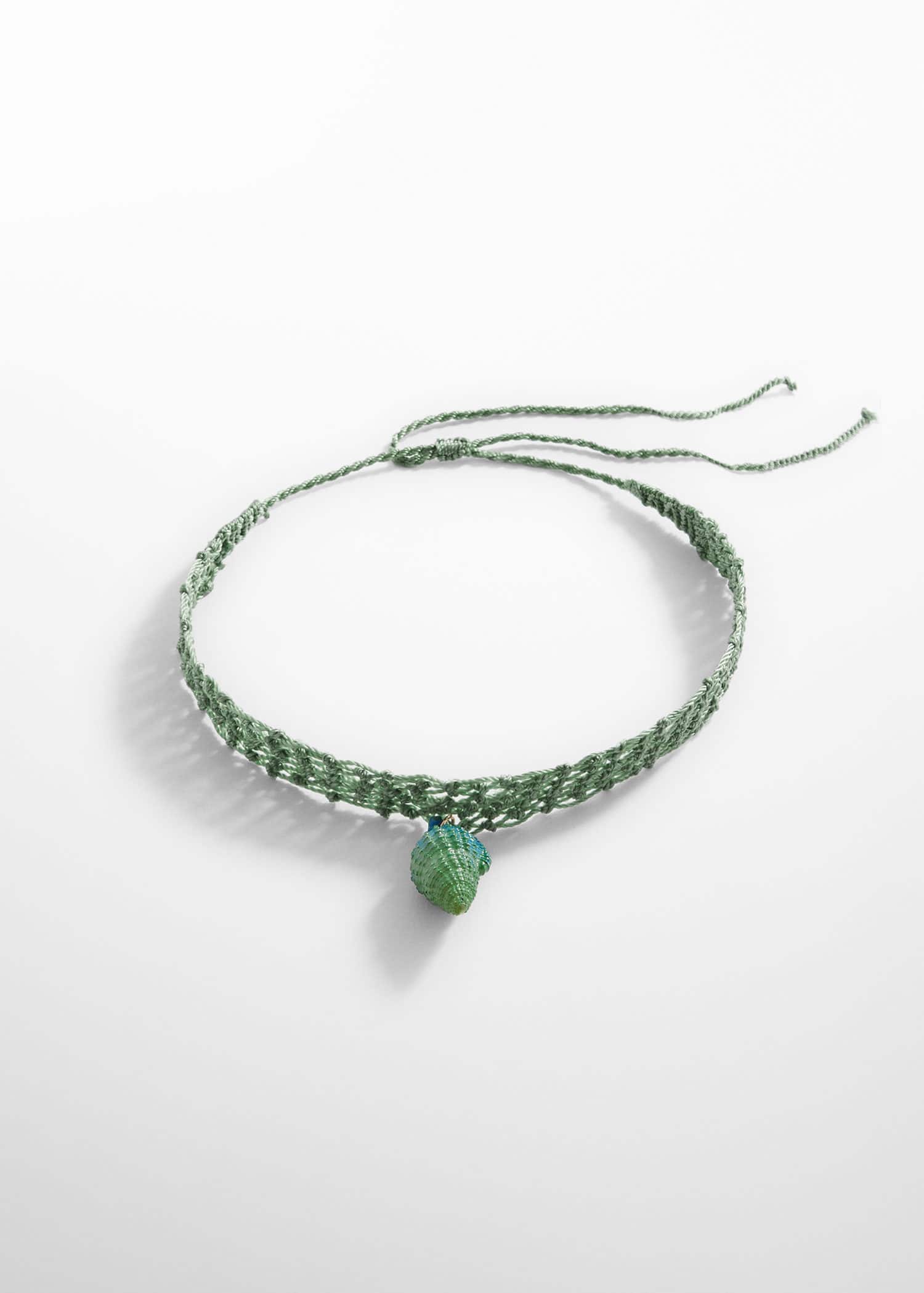 MANGO Shell Choker Necklace in Pastel Green | Endource