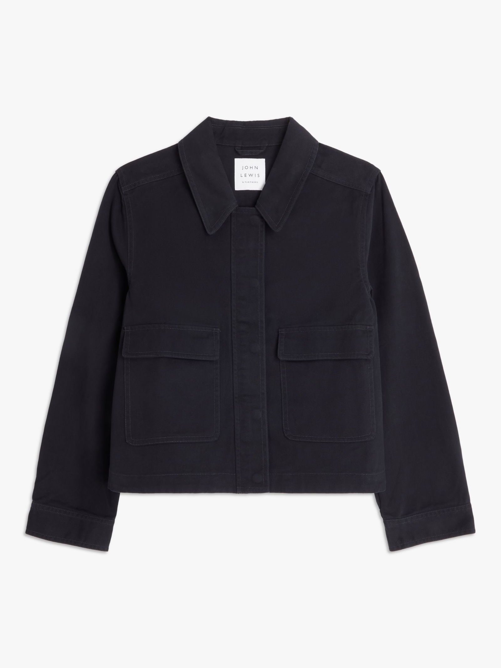 JOHN LEWIS Cotton Twill Cropped Jacket | endource