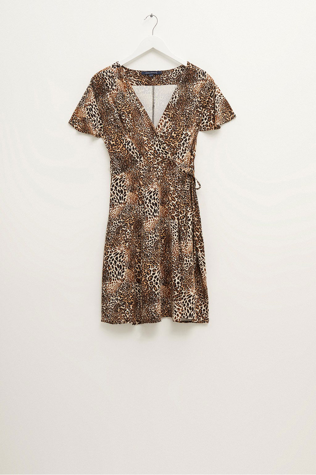 FRENCH CONNECTION Leopard Print Jersey Wrap Dress in Leopard Multi ...