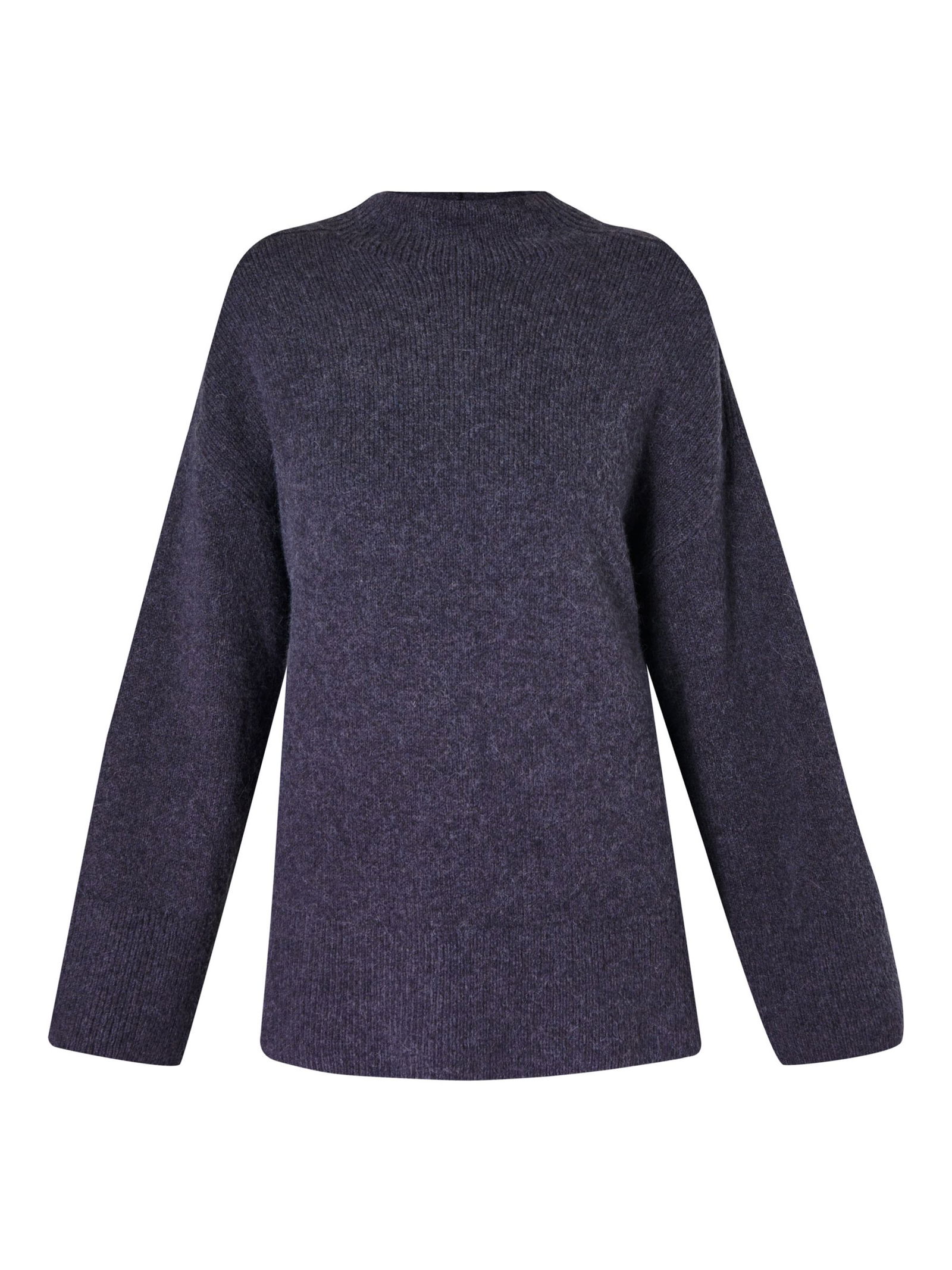 SWEATY BETTY Pinnacle Wool Blend Funnel Neck Jumper in Urban Grey ...