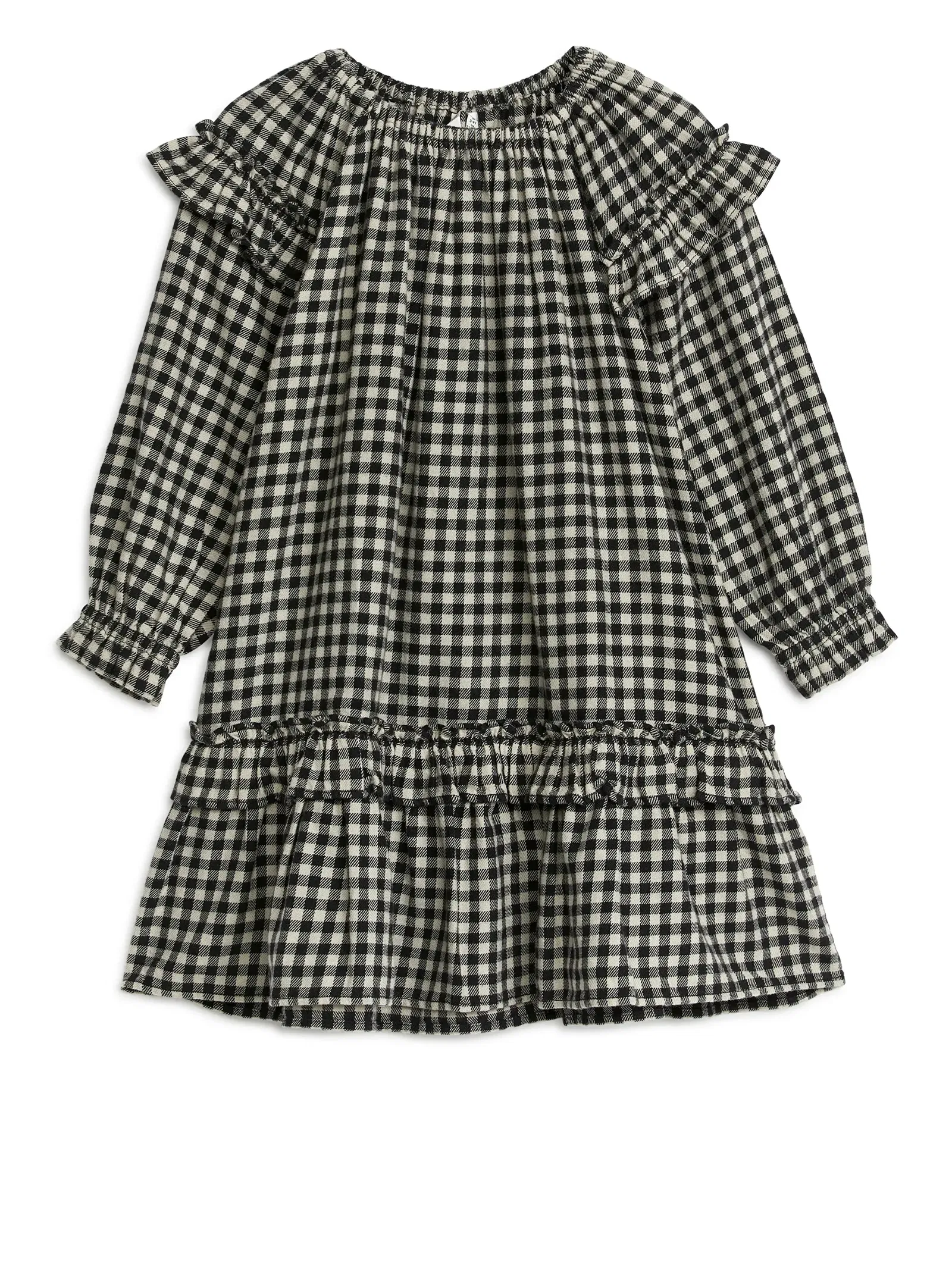 ARKET Gingham Flannel Dress in Off White/Black | endource