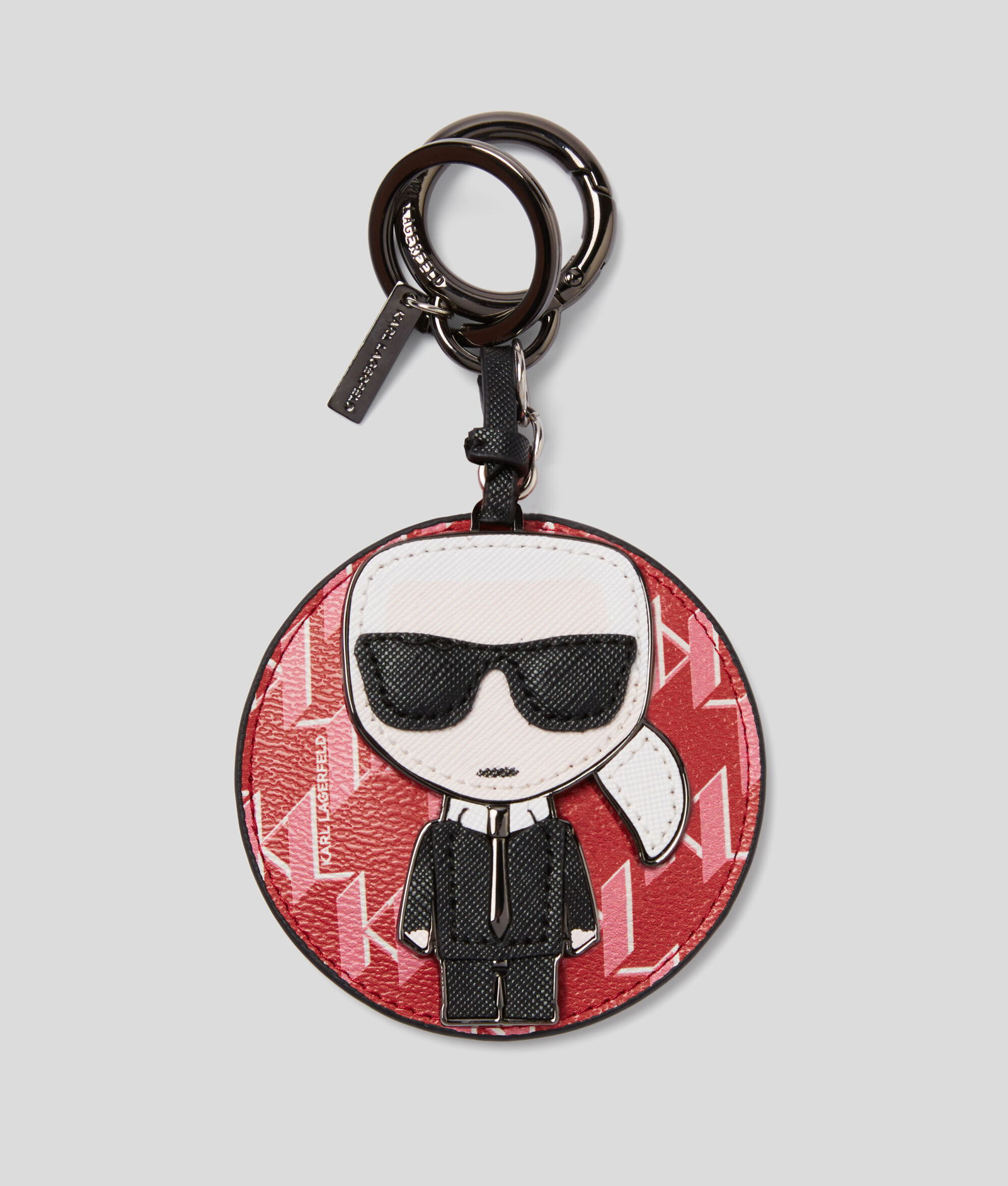 KARL LAGERFELD K/Ikonik Monogram Keychain in Red | Endource