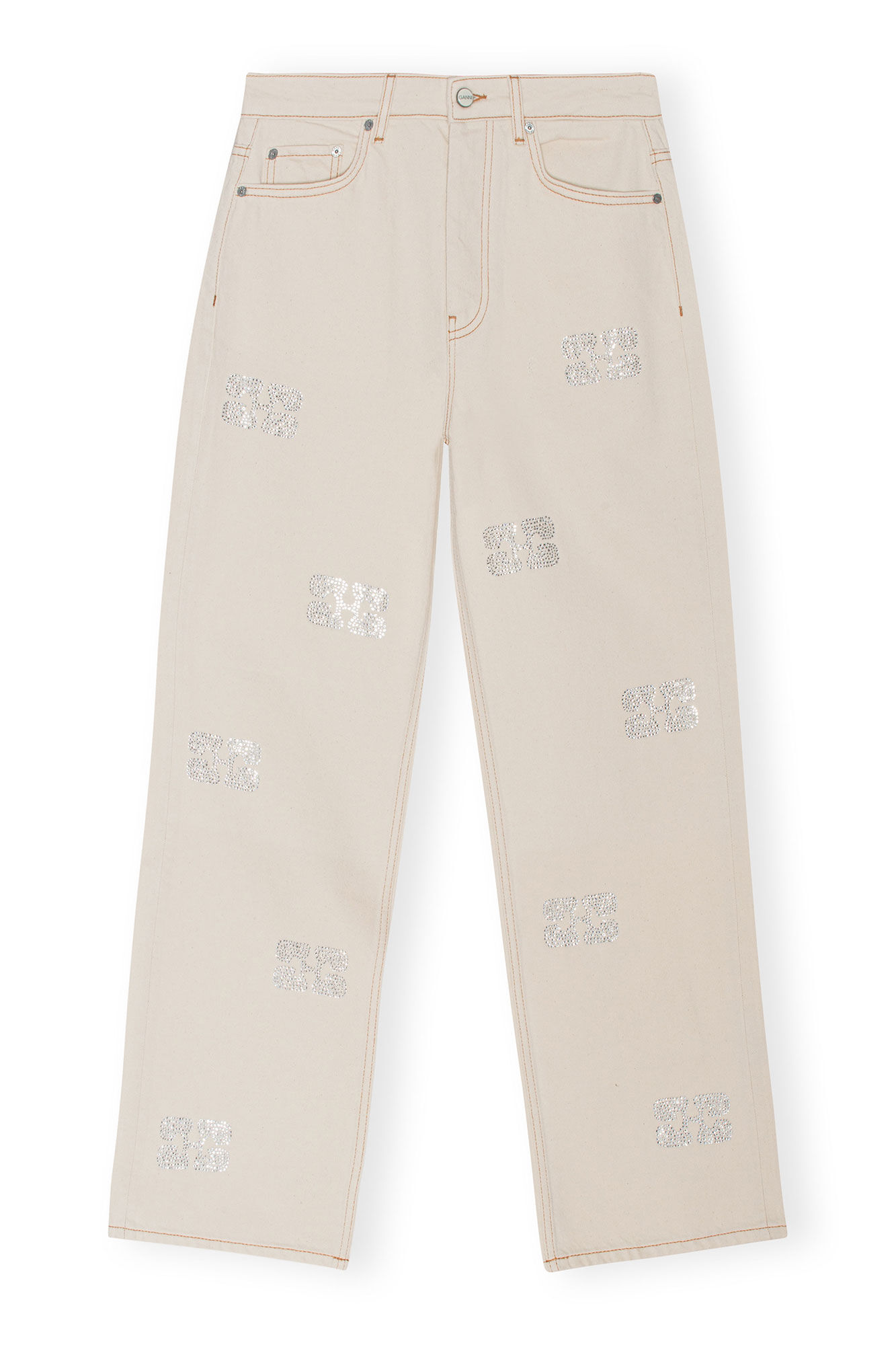 GANNI Sparkle Izey Jeans in Vanilla Ice | Endource