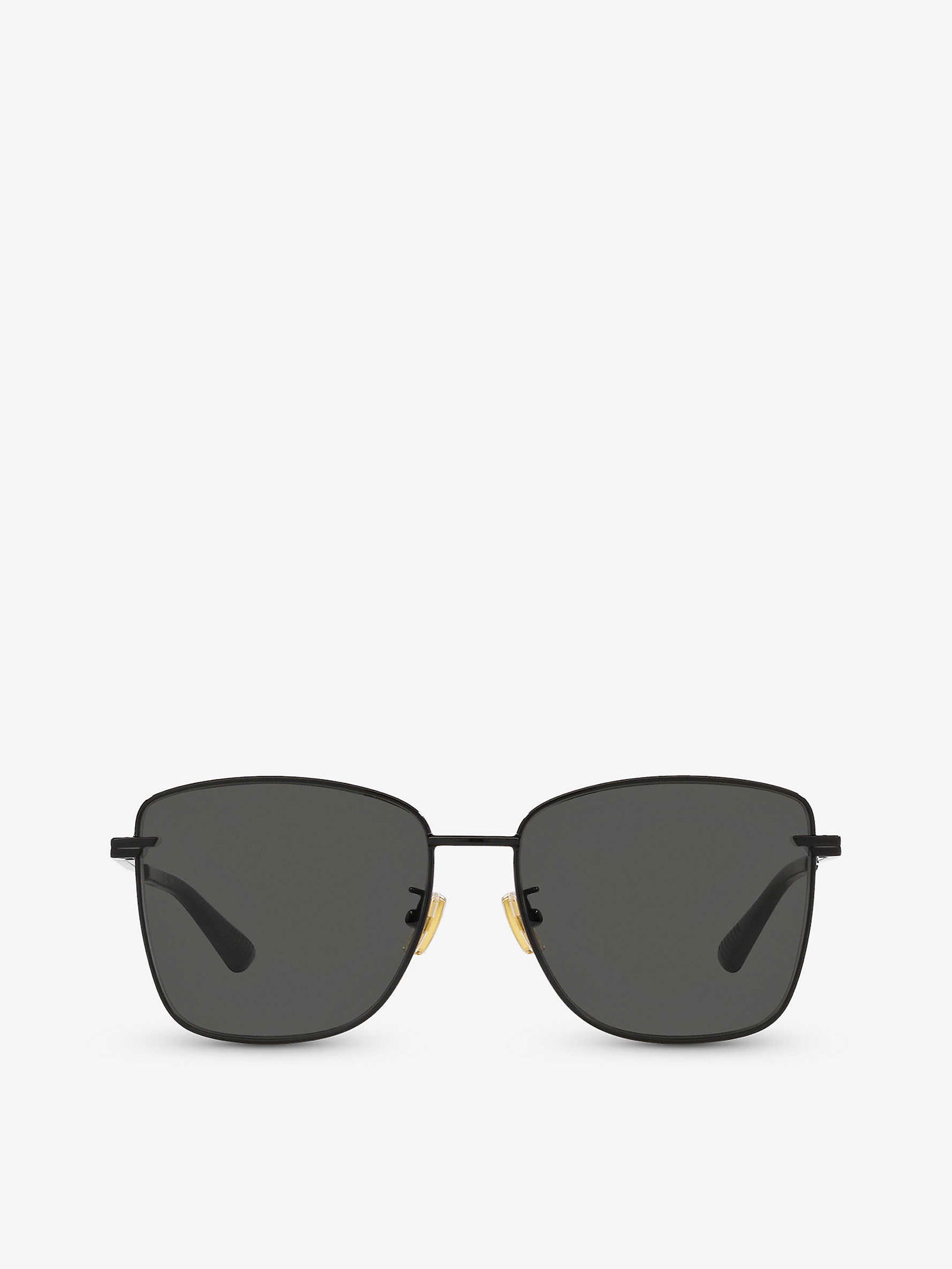 BOTTEGA VENETA BV1237S Square-Frame Metal Sunglasses | endource