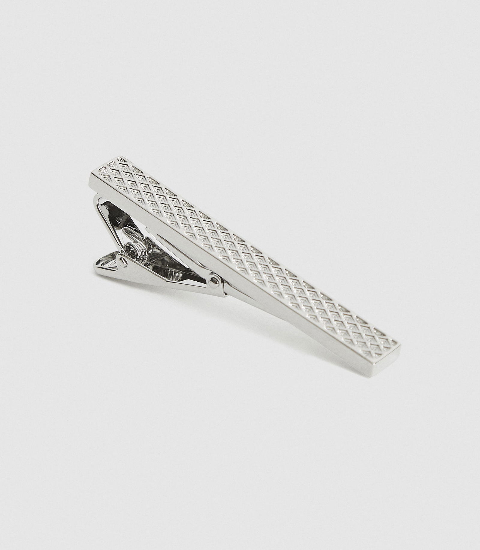 REISS Eclipse Diamond Tie Clip in Rhodium | Endource