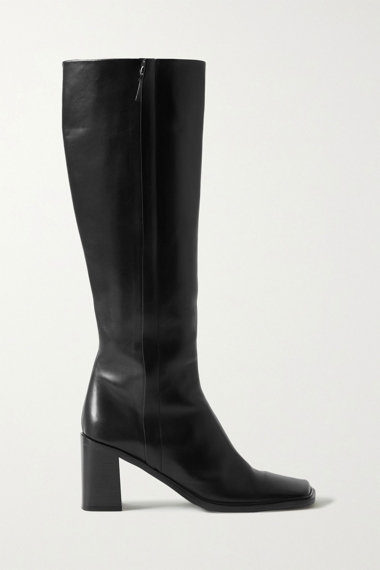 THE ROW Patch Leather Knee Boots in Black | Endource