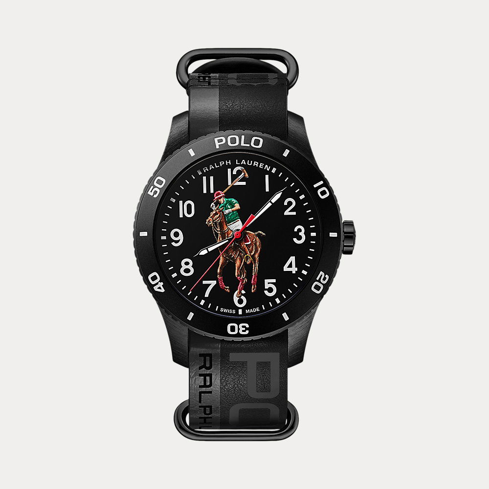 POLO RALPH LAUREN Polo Sport Watch Black Dial in Black | Endource