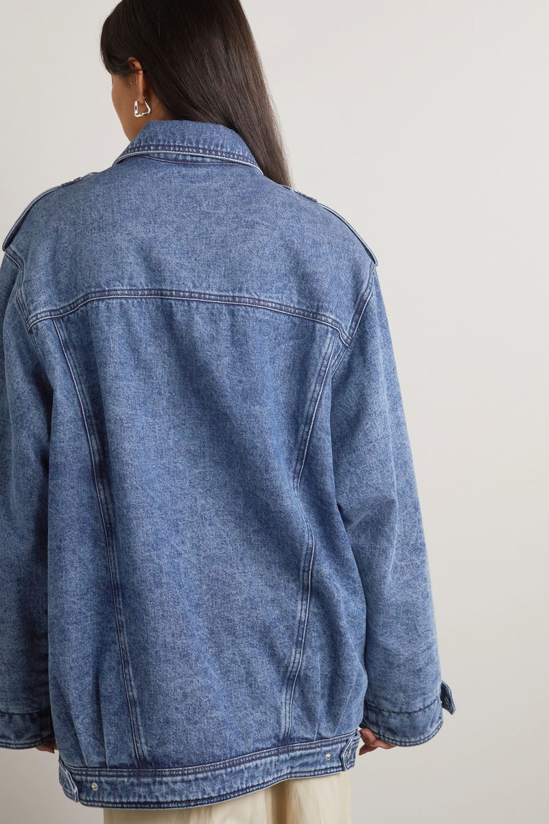 ISABEL MARANT Volta Oversized Denim Jacket in Blue | endource