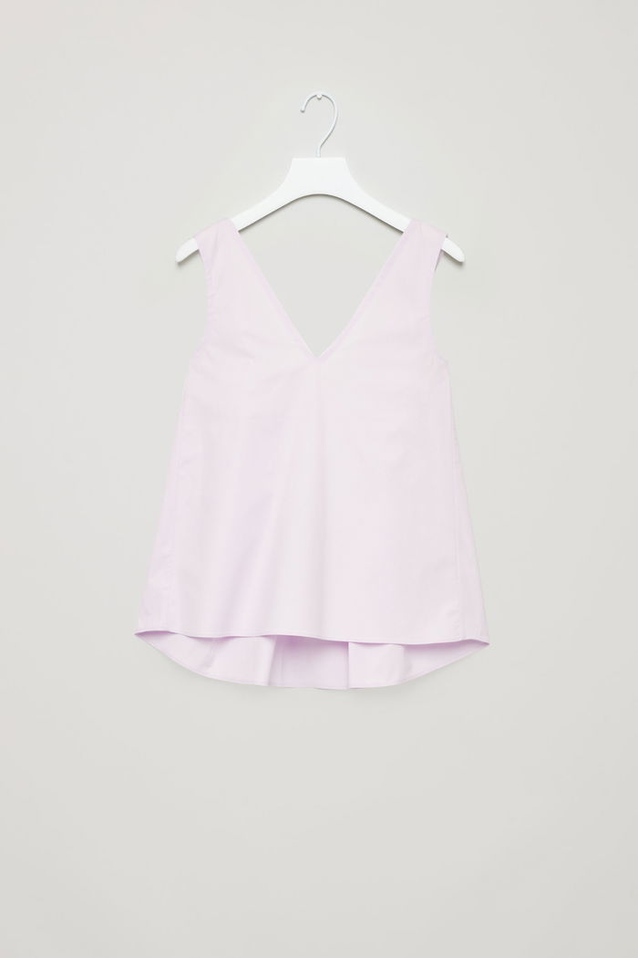 COS Low V-neck Pleated Top | endource