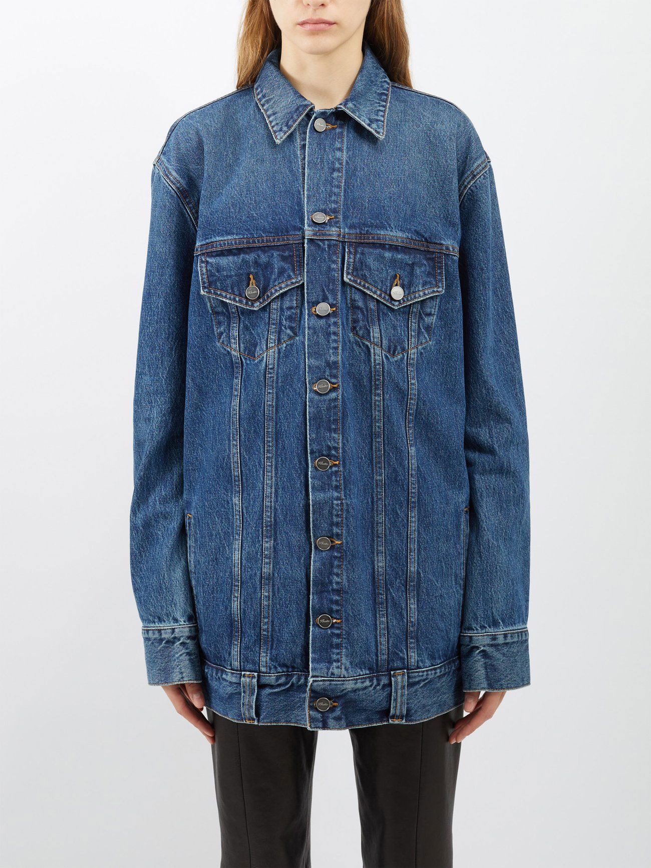 KHAITE Ross Denim Jacket in Blue | endource