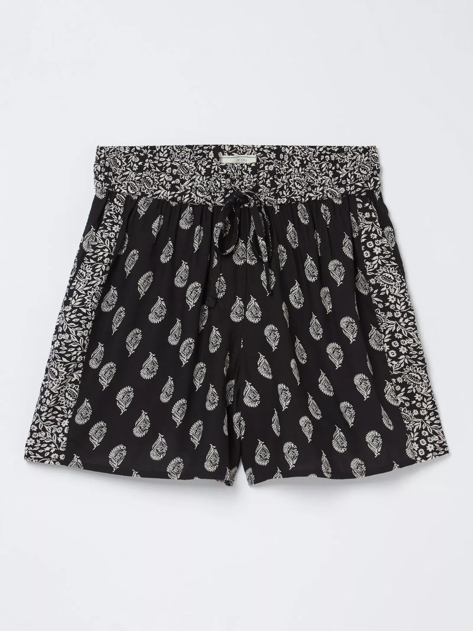 FATFACE Batik Floral Flippy Shorts in Black | Endource