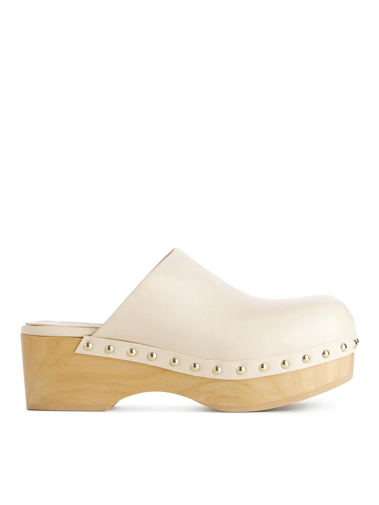 ARKET Wooden Sole Clogs in Vanilla | endource