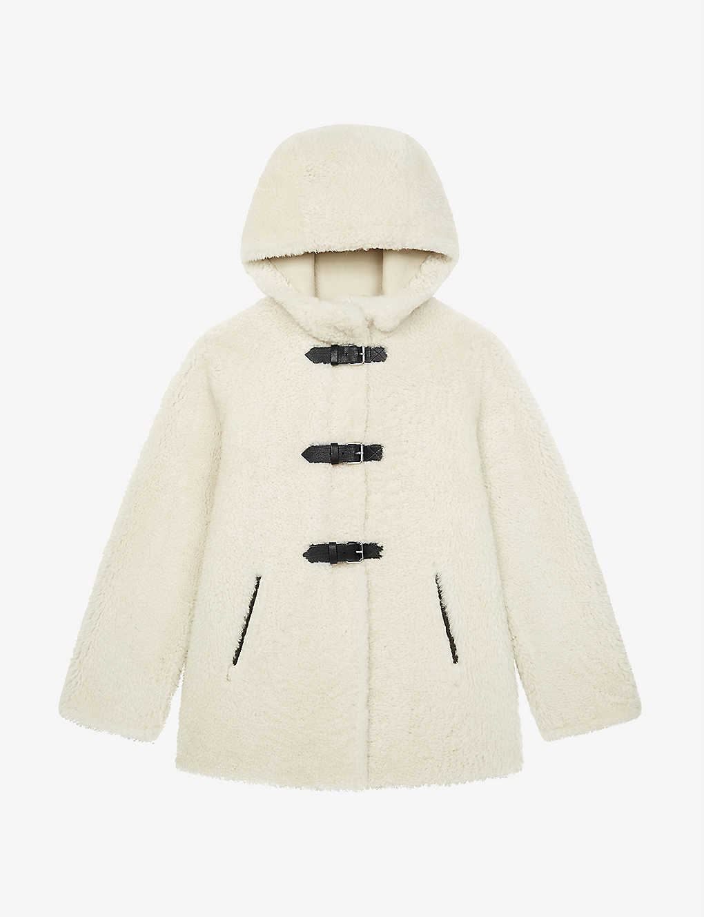 MAJE Ganxia Hooded Shearling Coat | endource