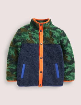 BODEN Borg Chuck-on Jacket in Colourblock Camo | endource