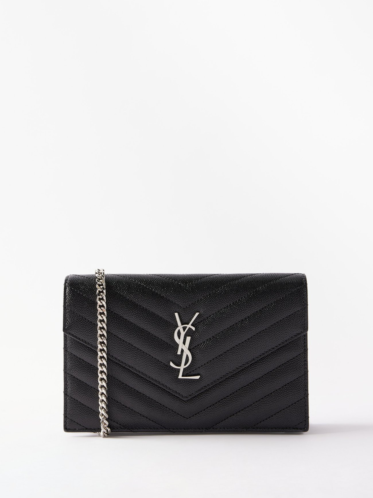 SAINT LAURENT Cassandre YSL-Logo Quilted-Leather Shoulder Bag | endource