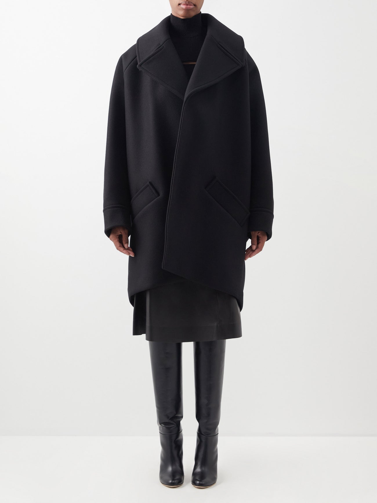 SAINT LAURENT Oversized Pressed Wool Coat | endource
