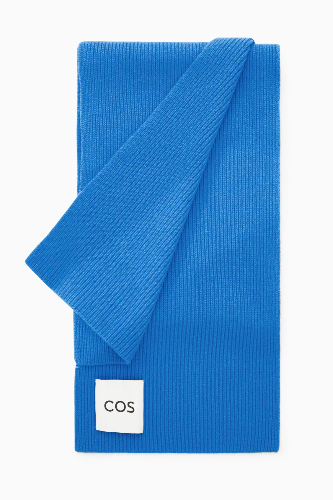 COS Cashmere-Blend Scarf in BRIGHT BLUE | endource