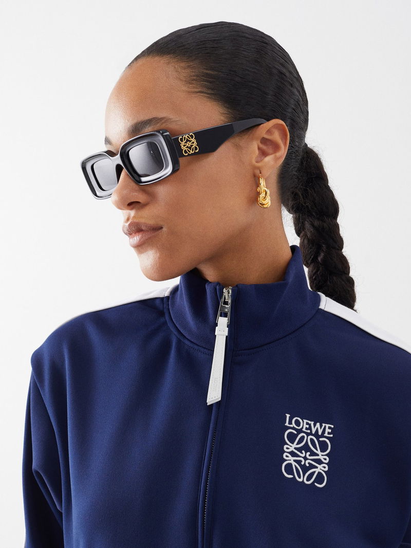 LOEWE Rectangular Logo-Anagram Sunglasses in Black | endource