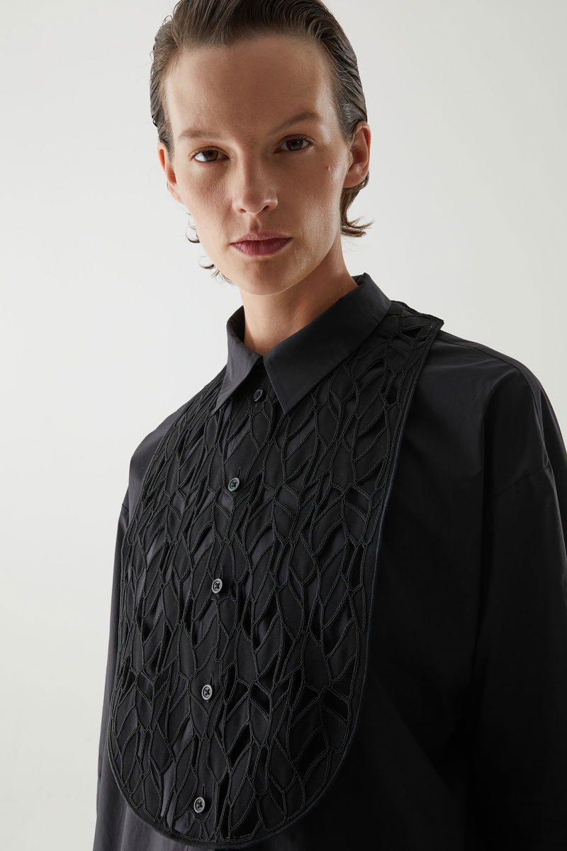 COS Cut Out Lace Up Bib in Black | Endource