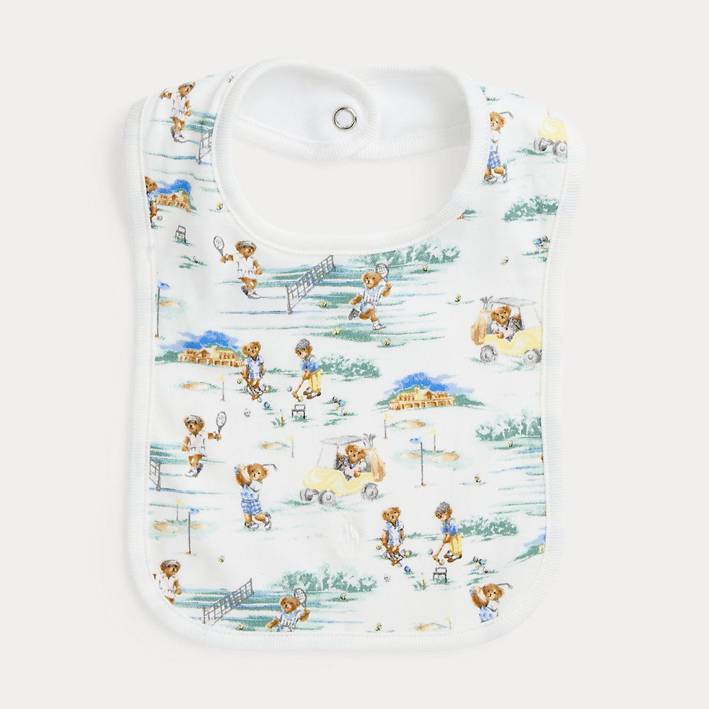 RALPH LAUREN Polo Bear Cotton Interlock Bib in Natural | Endource