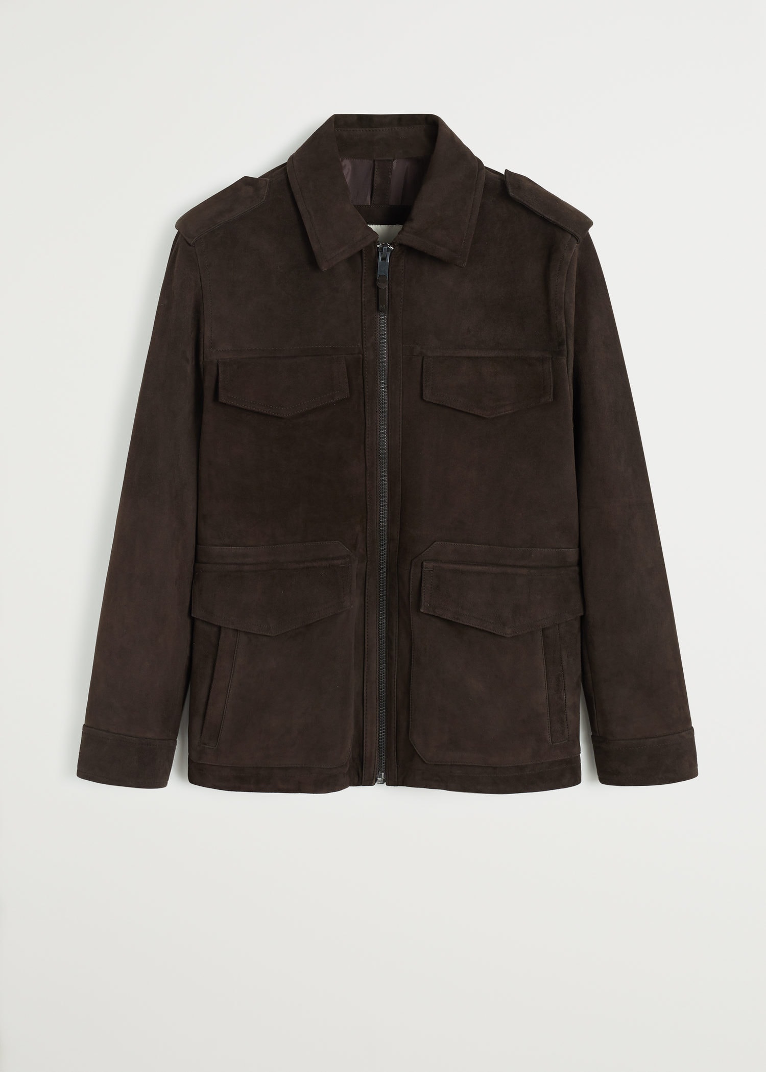 MANGO Suede Field Jacket in Chocolate | endource