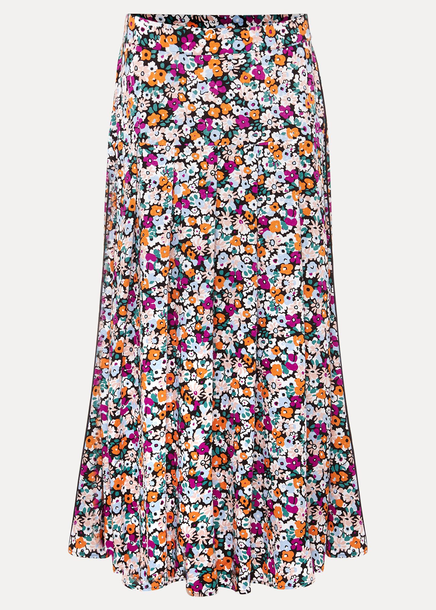 PHASE EIGHT Mona Floral Pleat Skirt in Multi-Coloured | endource