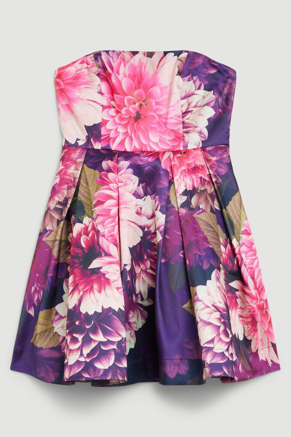 KAREN MILLEN Exploding Floral Mini Prom Dress | endource