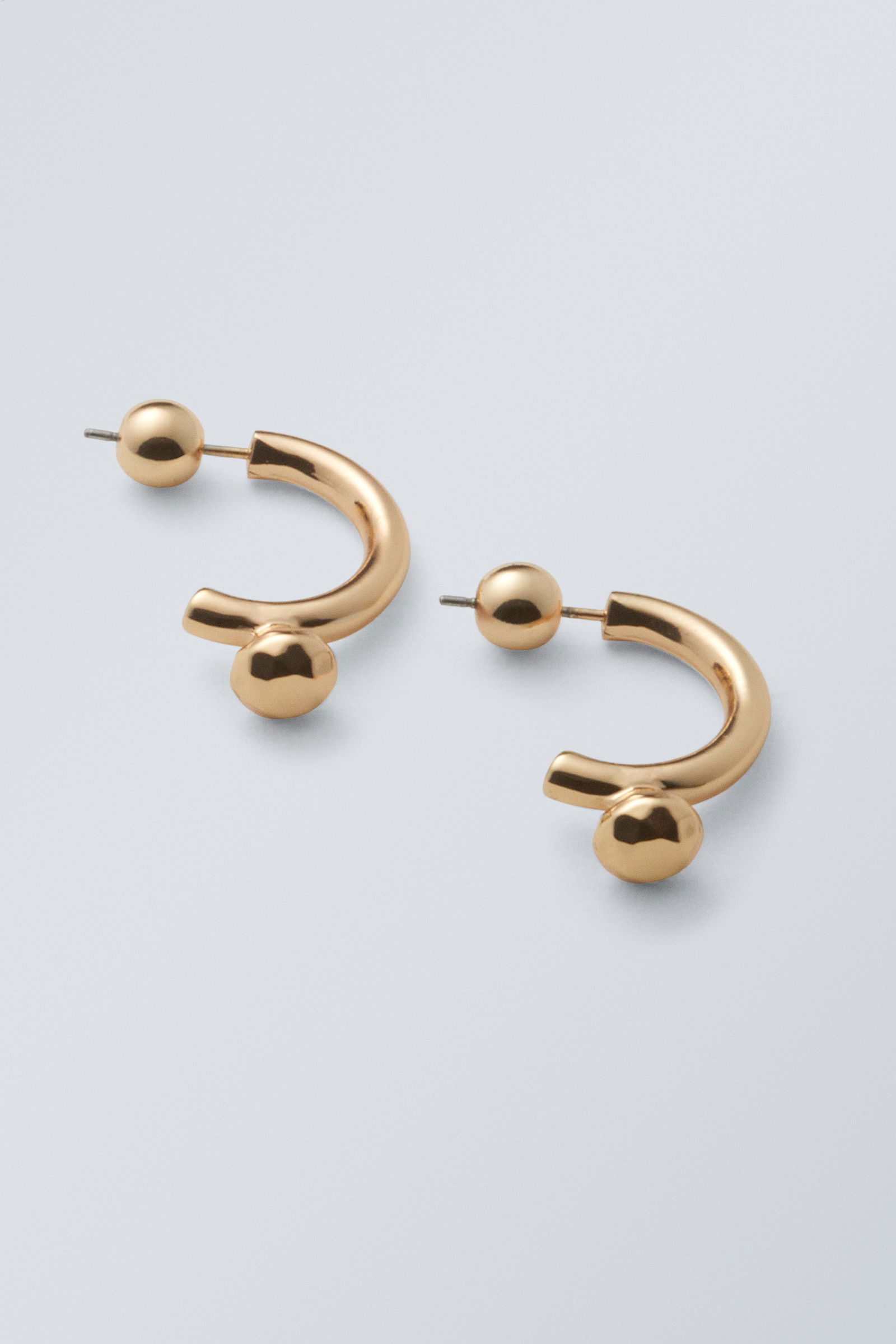 WEEKDAY Half-Hoop Earrings in Golden | endource