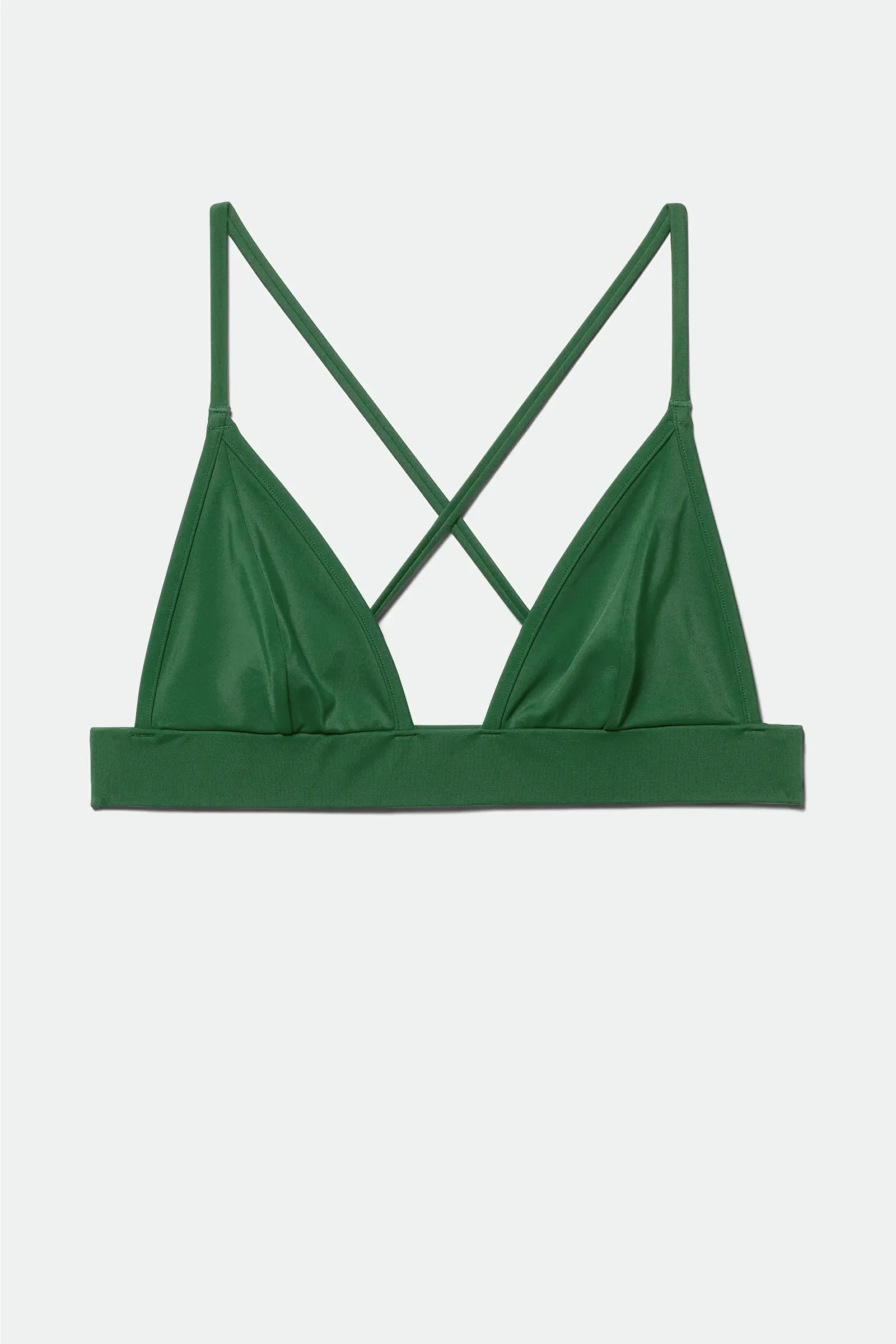 WEEKDAY Cross Back Bikini Top in Green | Endource