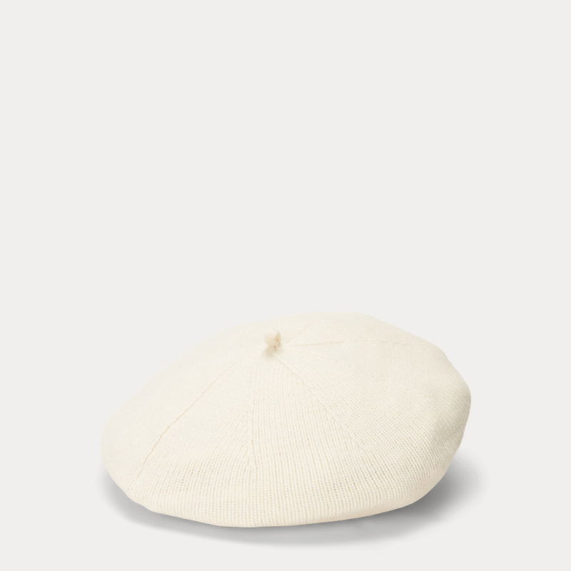 RALPH LAUREN Wool Beret in Cream | endource