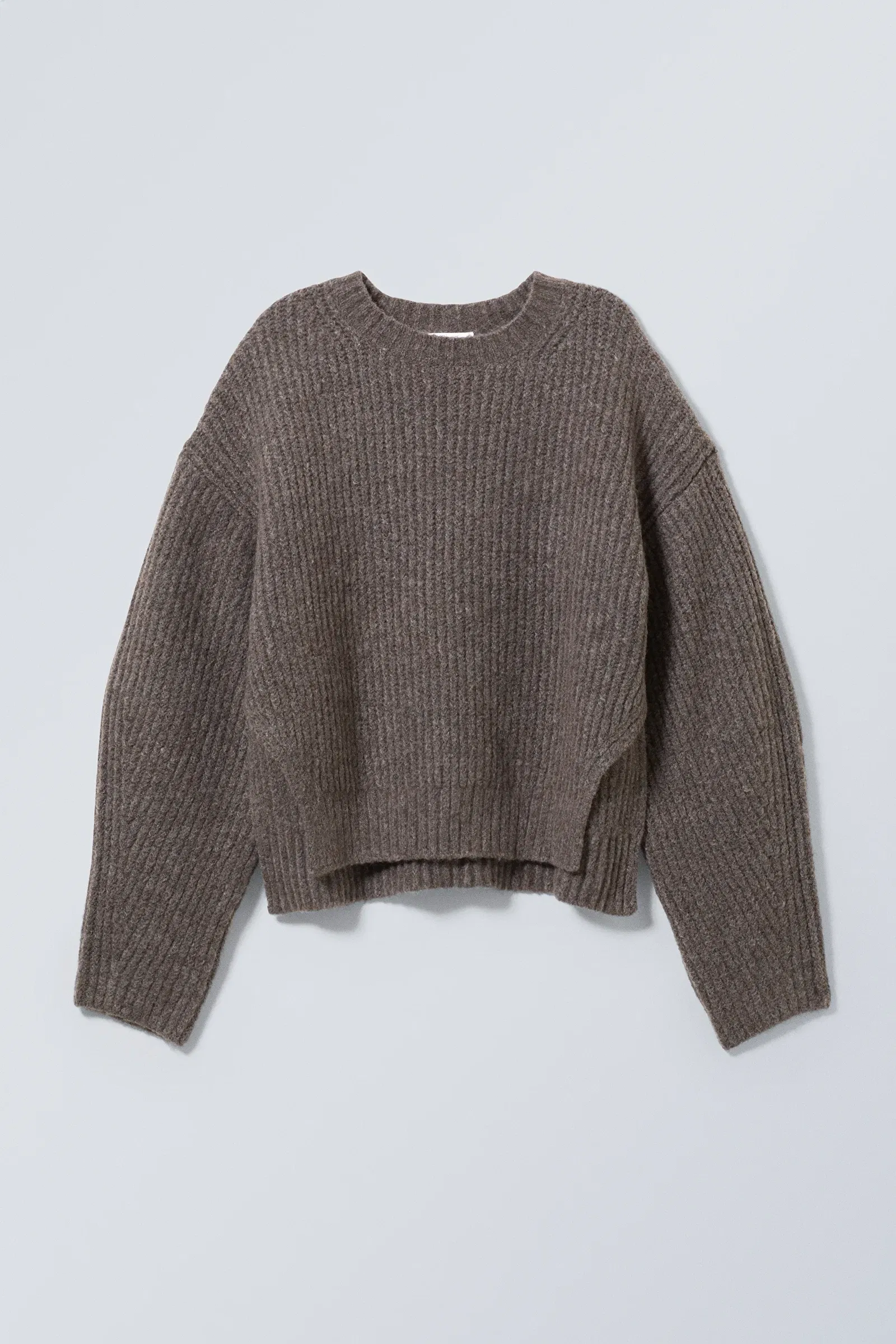 WEEKDAY Ivy Knit Sweater in Dark Mole | endource