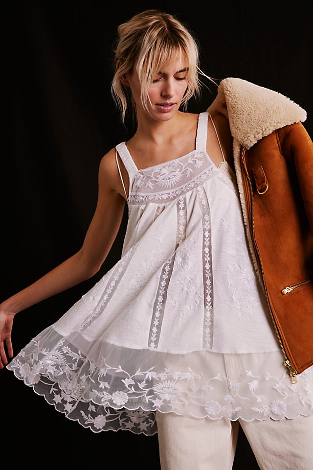 FREE PEOPLE Trinity Embroidered Tunic in Ivory | endource