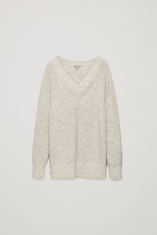 COS Deep V-Neck Knitted Jumper | endource