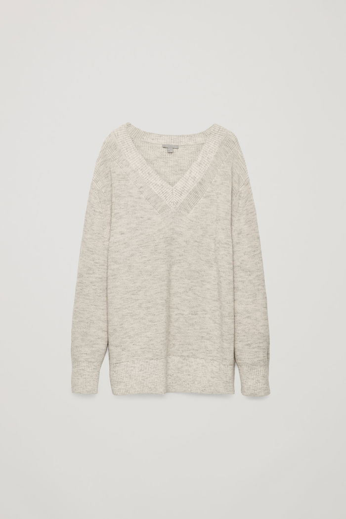COS Deep V-Neck Knitted Jumper | endource