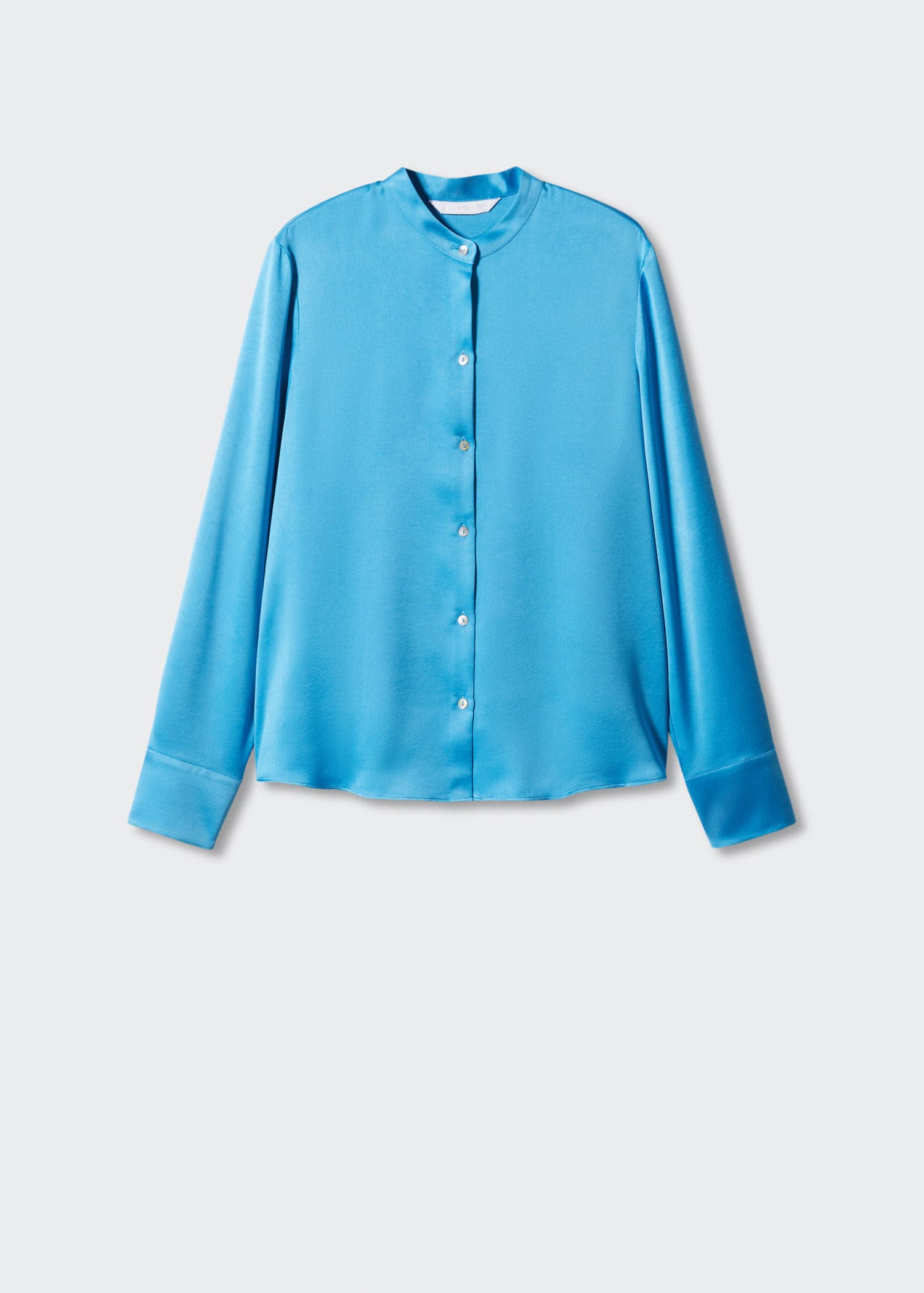 MANGO Round Neck Satin Shirt | endource