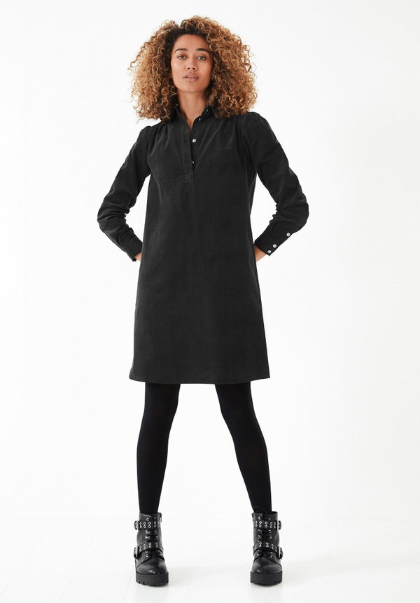 HUSH Cait Cord Mini Dress in Black | Endource