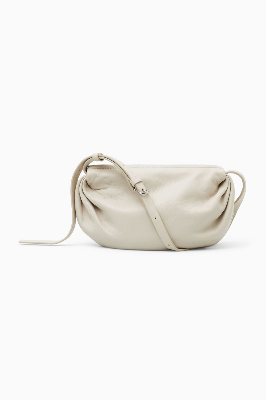 COS Gathered Leather Shoulder Bag in WHITE | endource