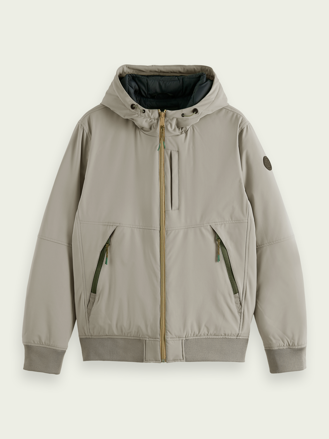 SCOTCH & SODA Water-Repellent Hooded Jacket in Steel | endource