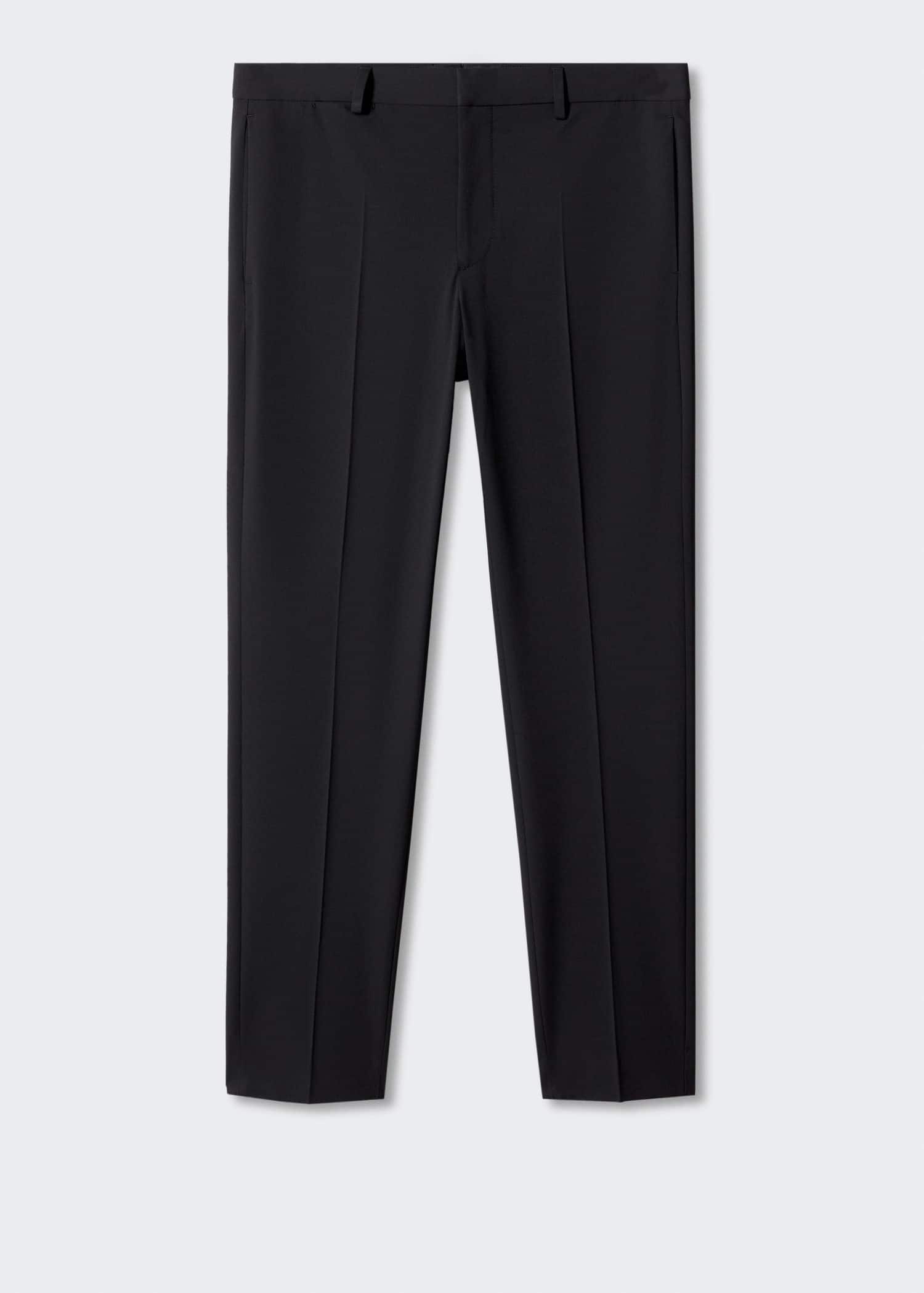 MANGO Super Slim Fit Suit Trousers in Black | Endource