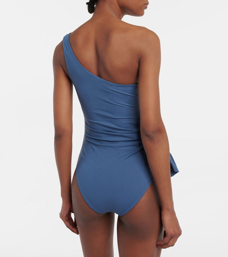 MARYSIA Andria One-Shoulder Cutout Swimsuit in Blue | Endource