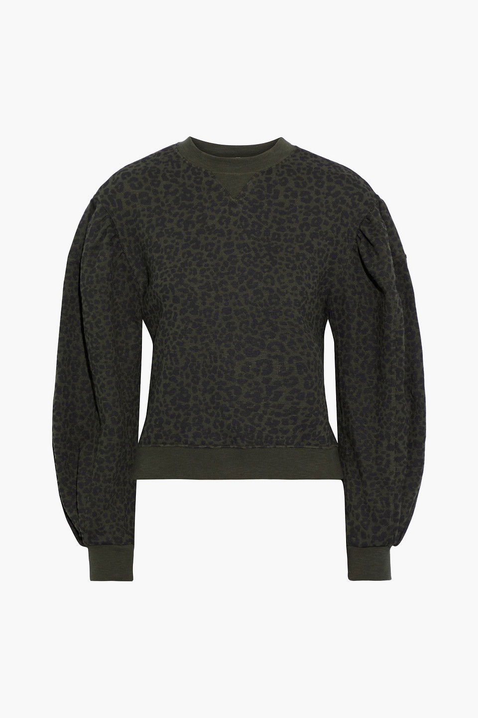 ULLA JOHNSON Lula Leopard-Print French Cotton-Terry Sweatshirt in Green ...
