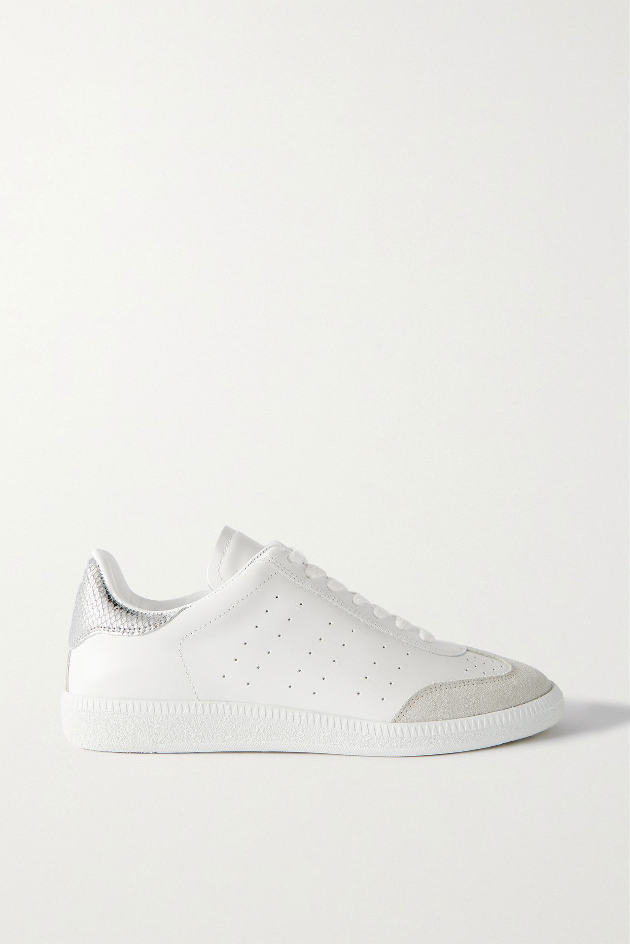 ISABEL MARANT Bryce Suede And Leather Sneakers in Silver | endource