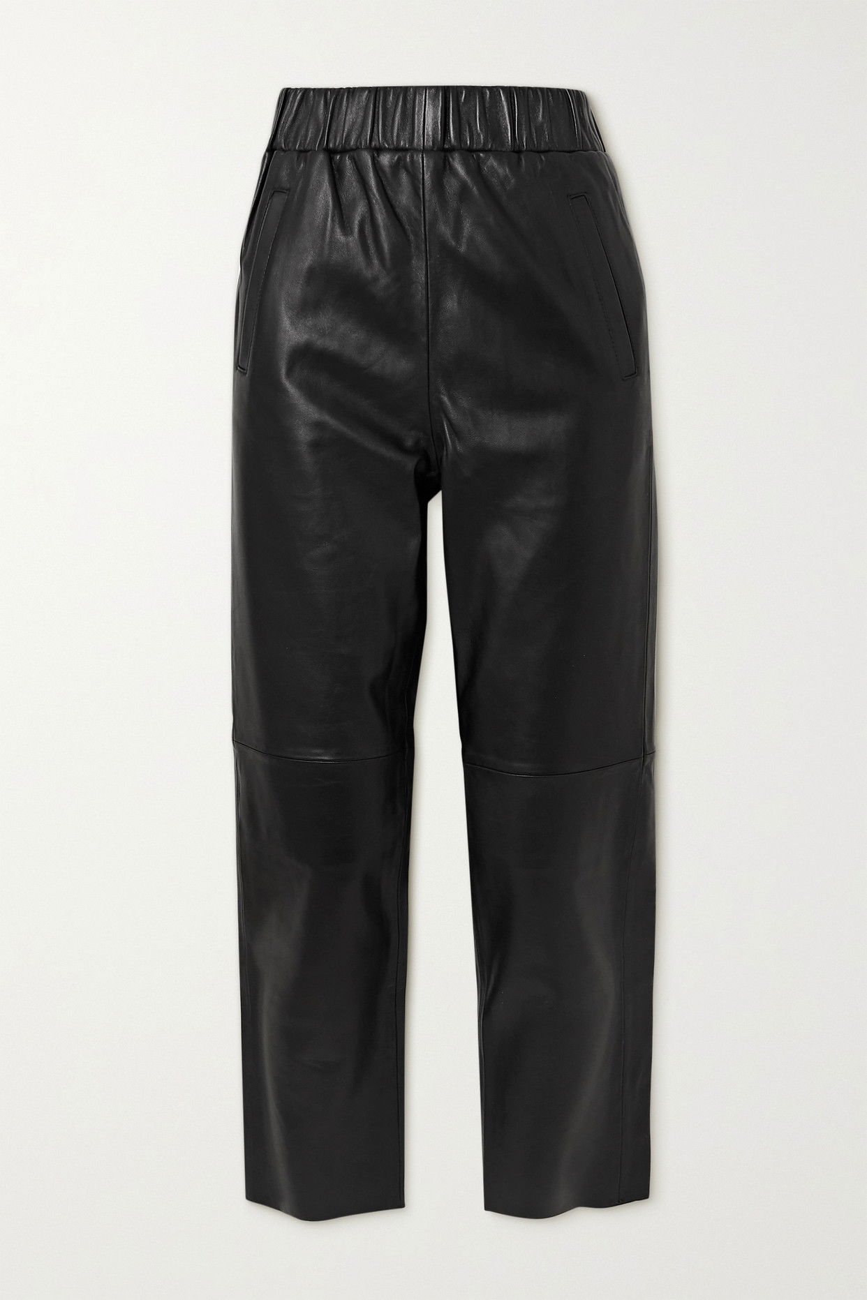 STAND STUDIO Noni Leather Track Pants in Black | endource