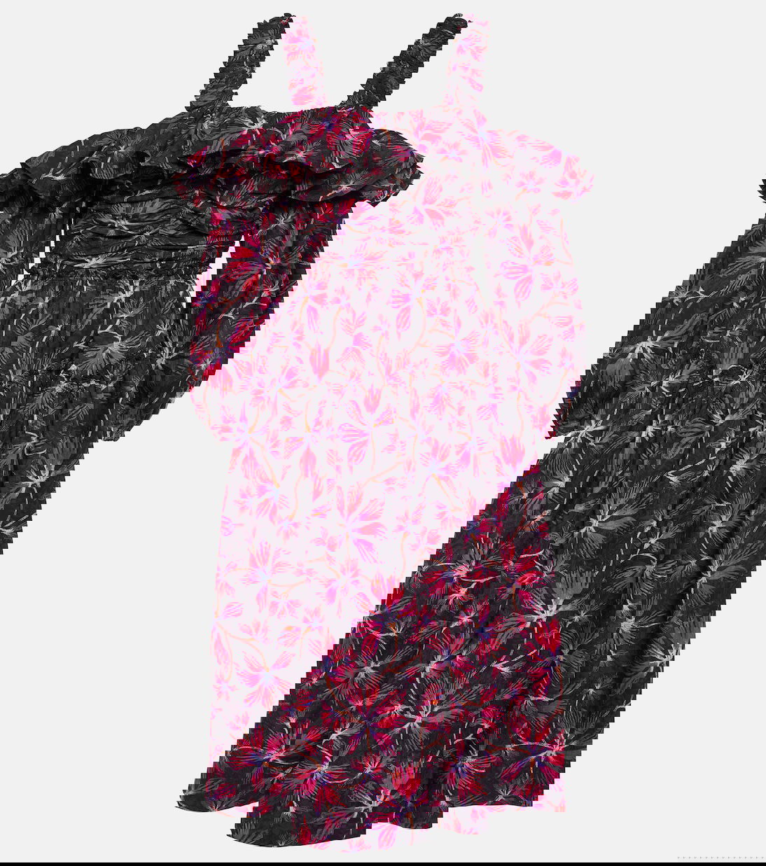 ULLA JOHNSON Caprice Floral Cotton Poplin Midi Dress in Purple | Endource