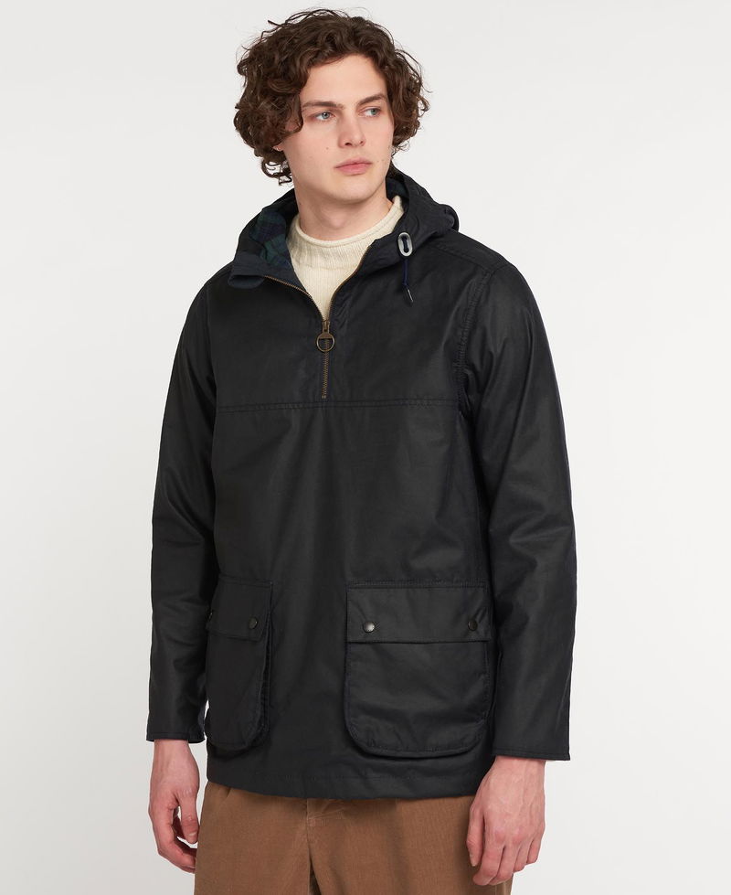 BARBOUR Wax Camo Smock Jacket in Navy | endource