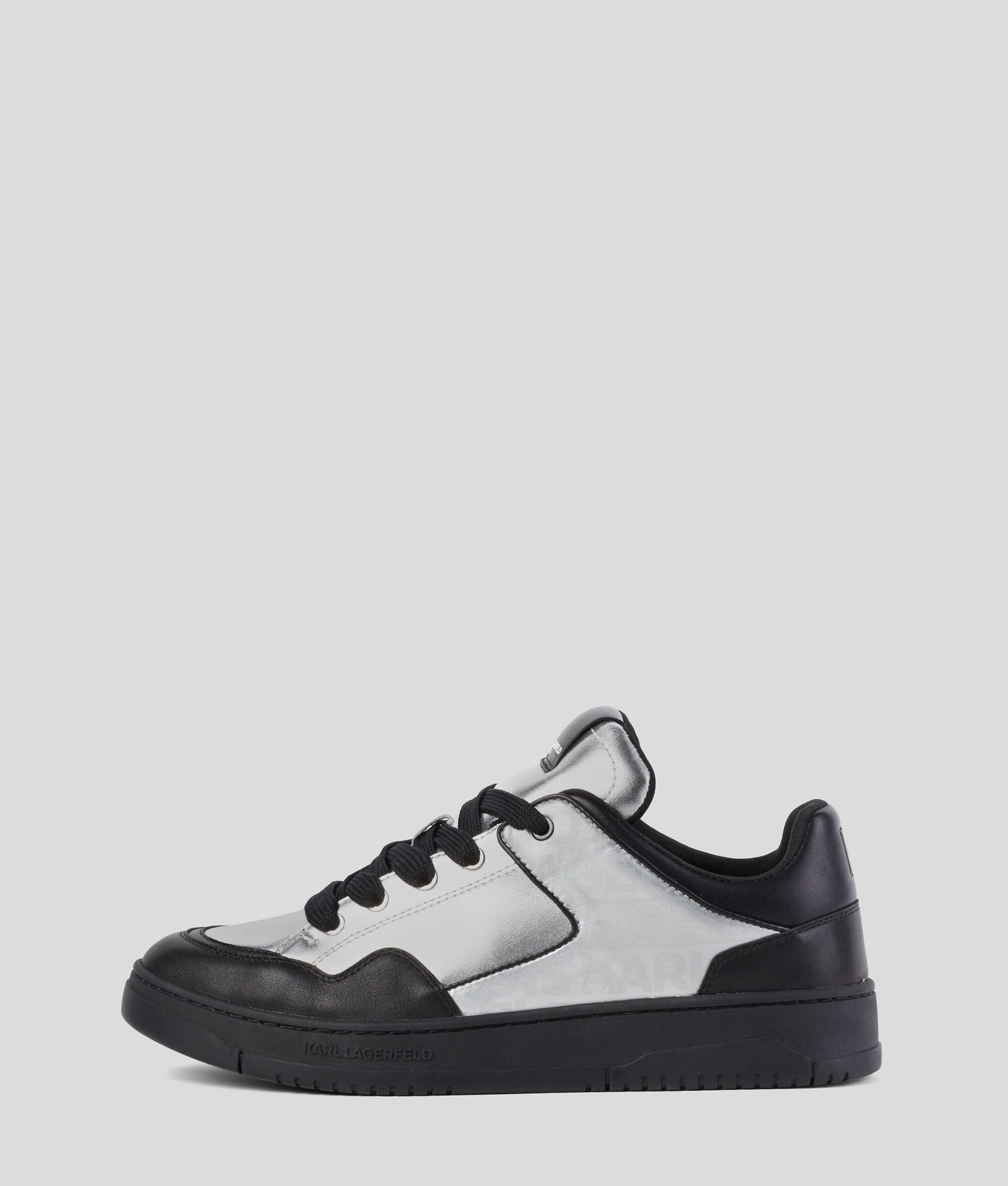 KARL LAGERFELD Krew KL Jeans Trainers in Black/Grey | endource