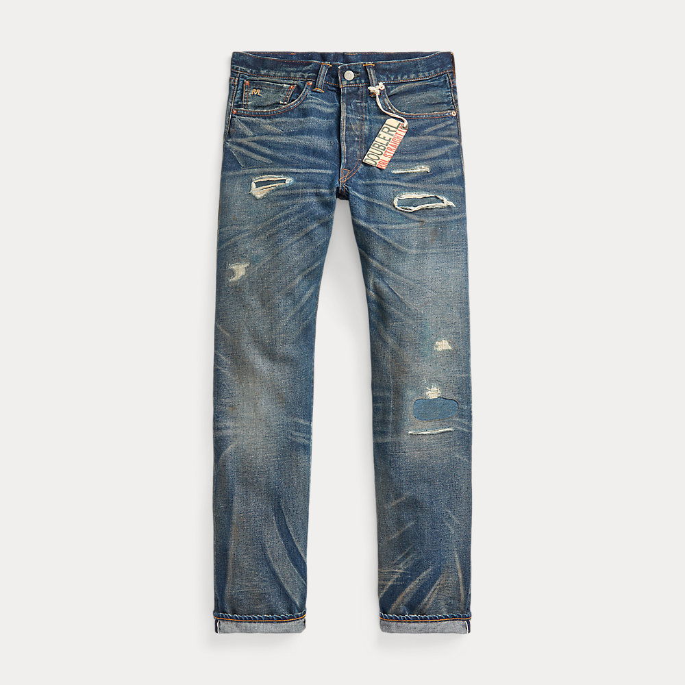 RALPH LAUREN RRL Straight Fit Hawley Selvedge Jean in Blue | endource