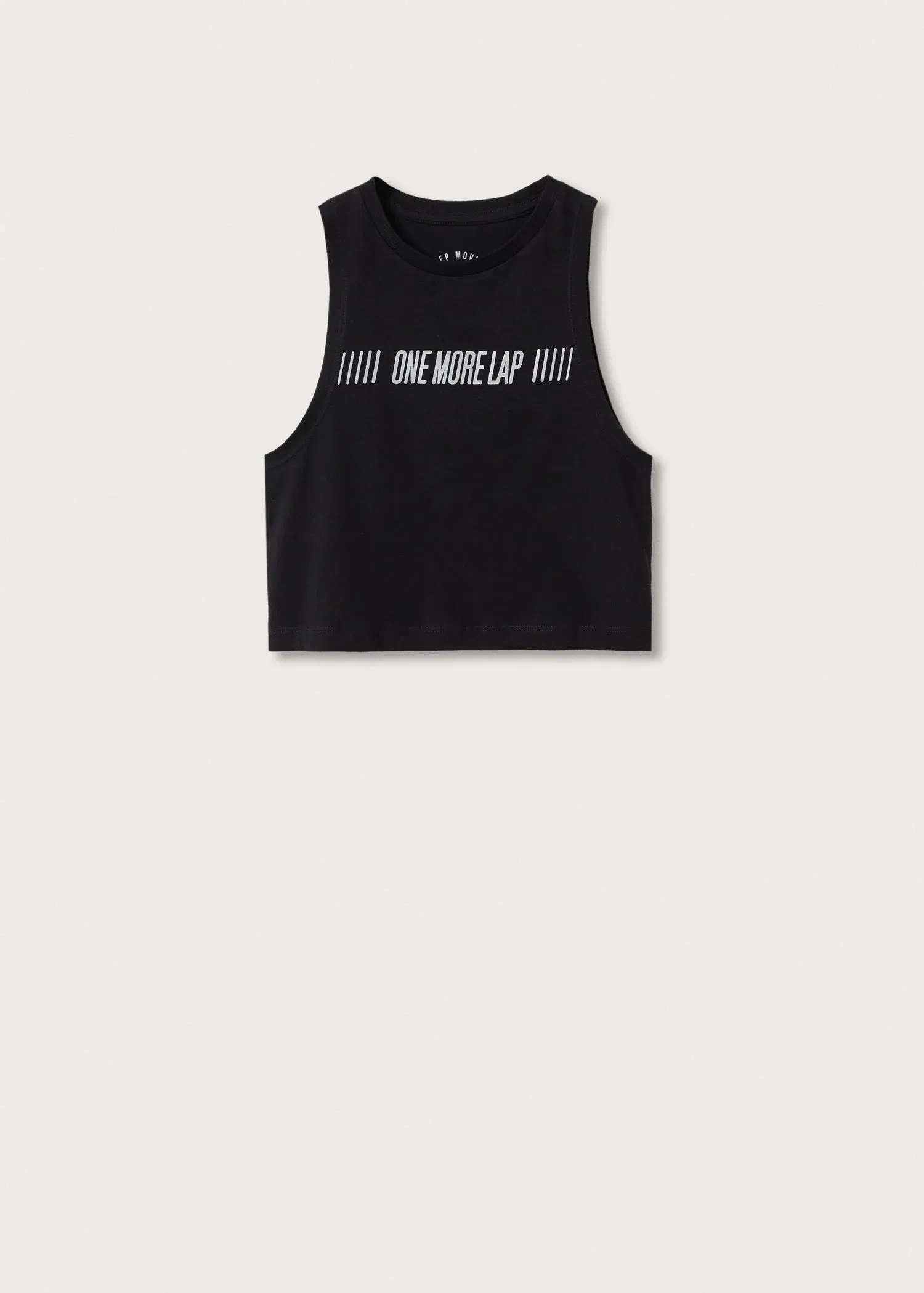 MANGO Message Crop T-Shirt in Black | Endource