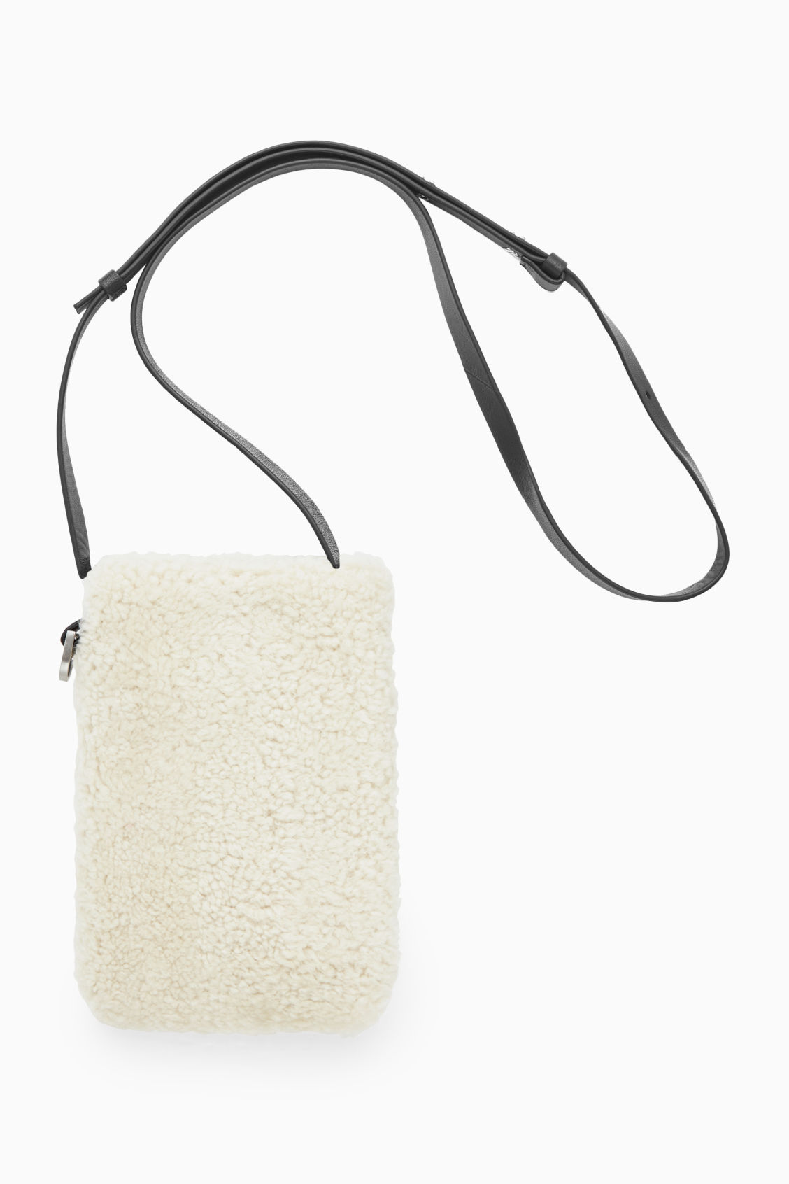 COS Shearling Crossbody Pouch in OFF-WHITE | Endource