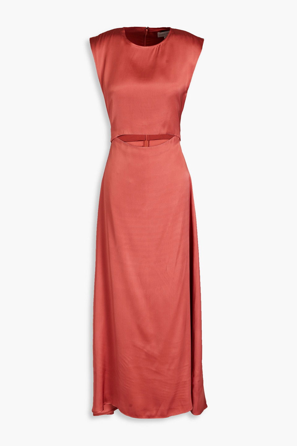 LOULOU STUDIO Copan cutout satin midi dress in Red | Endource